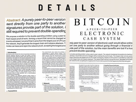 Bitcoin Poster Satoshi Nakamoto BTC WHITEPAPER – KryptoShop by KryptoFuchs
